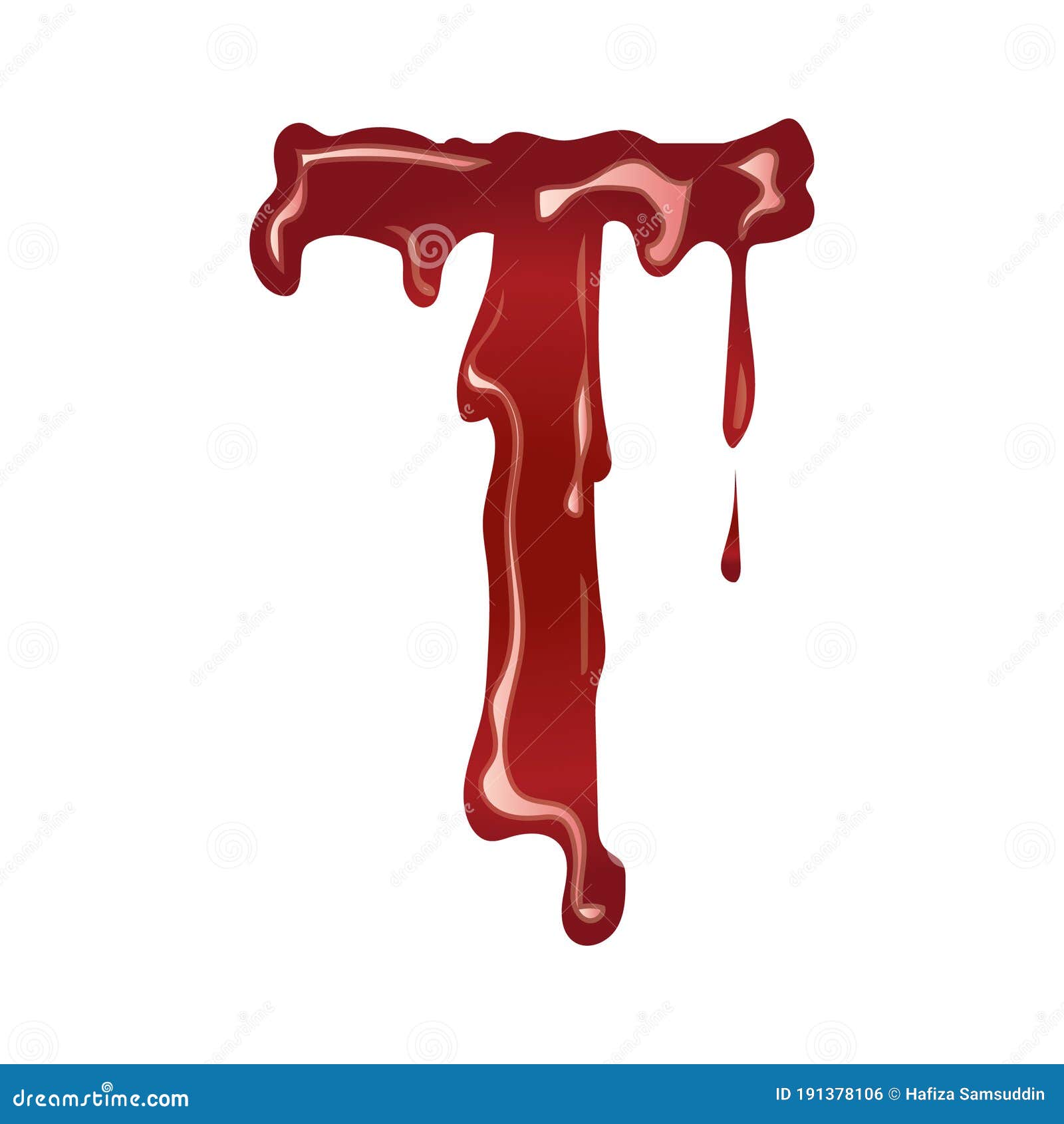 Letter T with Dripping Blood. Vector Illustration Decorative Design ...
