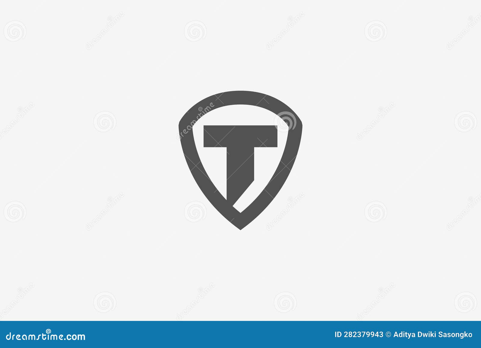 Letter T emblem logo stock vector. Illustration of line - 282379943