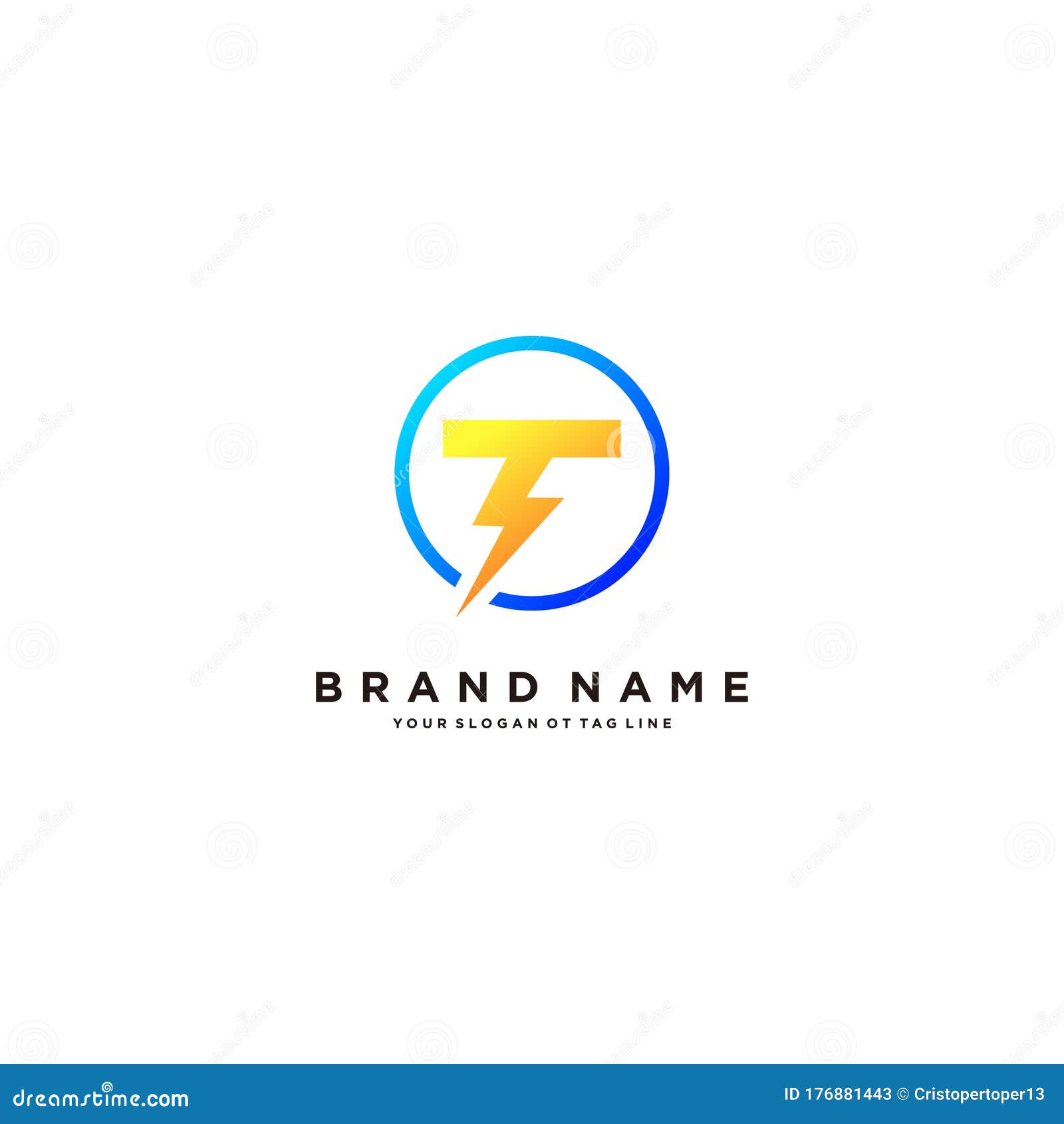 Letter T Flash Electrical Logo Design Vector Stock Vector ...