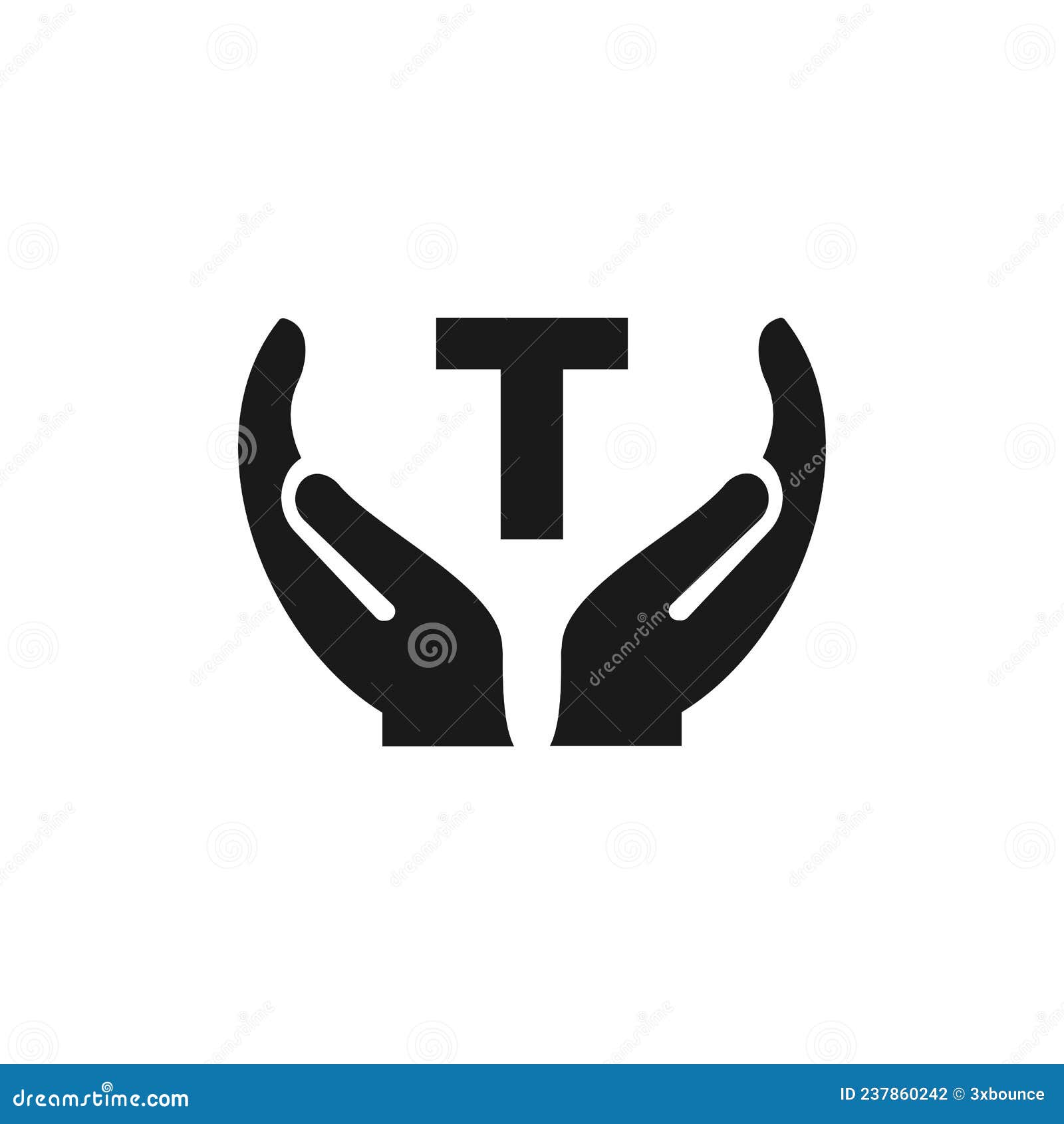 Letter T Giving Hand Logo Design. Hand Logo Design on Letter T Vector ...