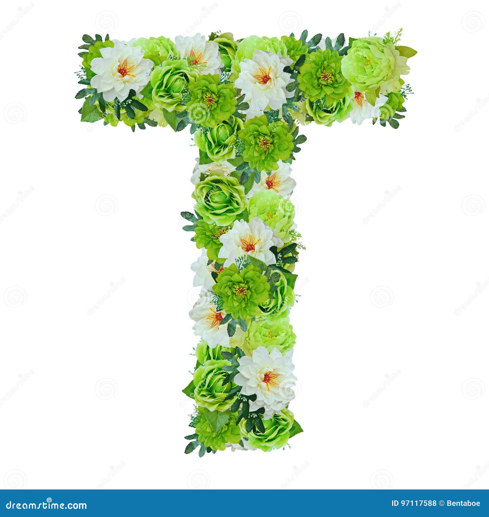 The Letter T Designs In Green