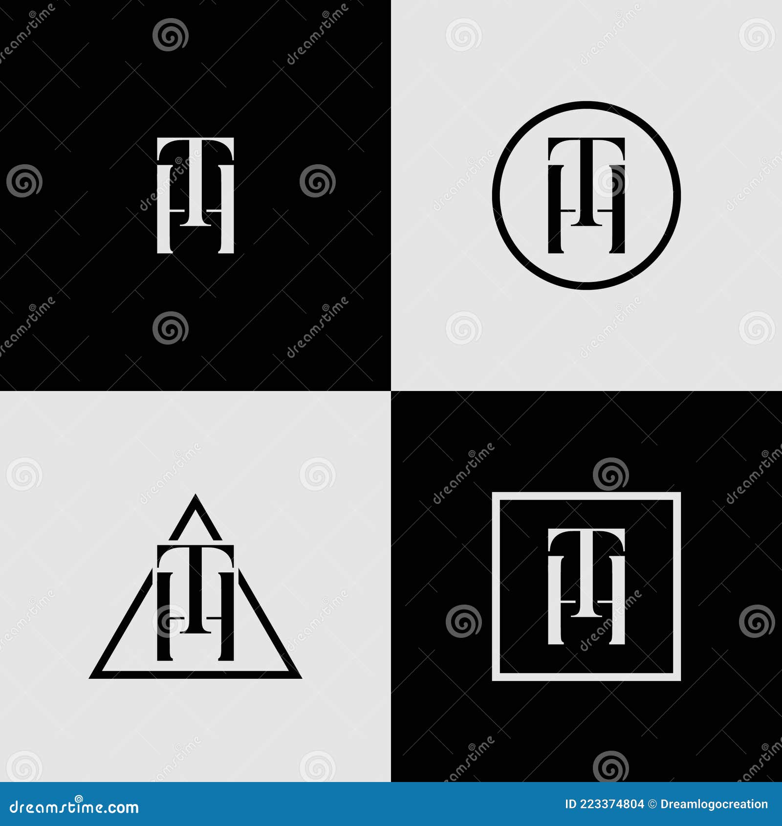 Letter T and H logo design stock vector. Illustration of font - 223374804