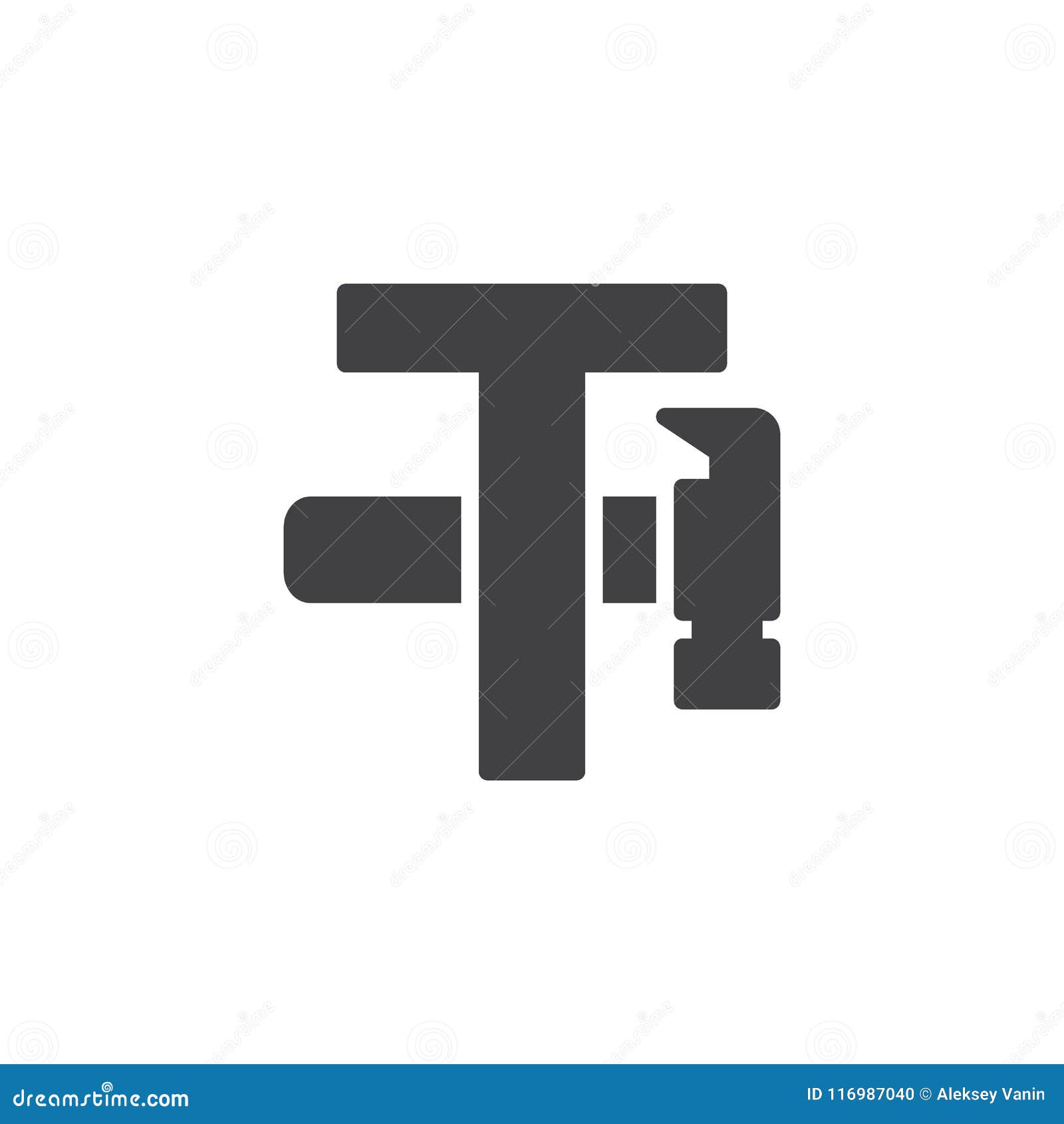 Letter T and Hammer Vector Icon Stock Vector - Illustration of solid ...