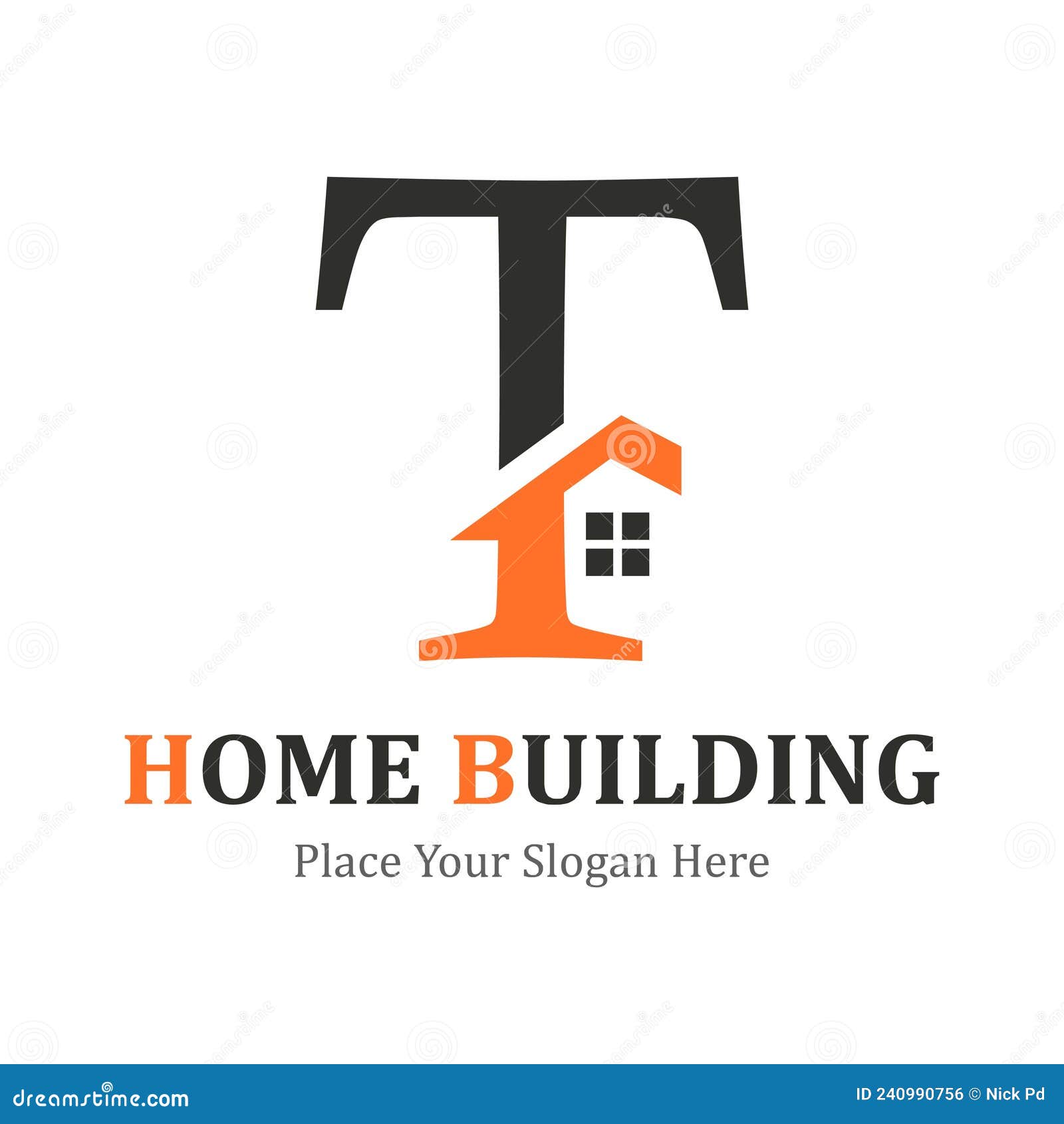 Letter T with House Vector Logo DESIGN. Stock Vector - Illustration of ...