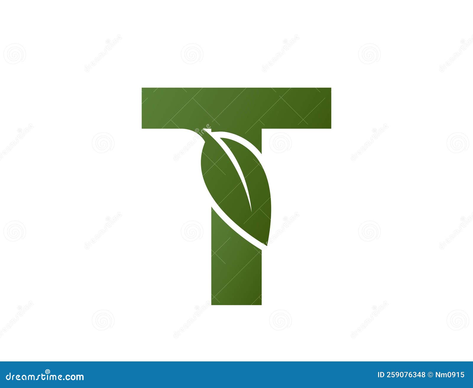 Letter T with Leaf Logotype. Initial Logo Design Stock Vector ...
