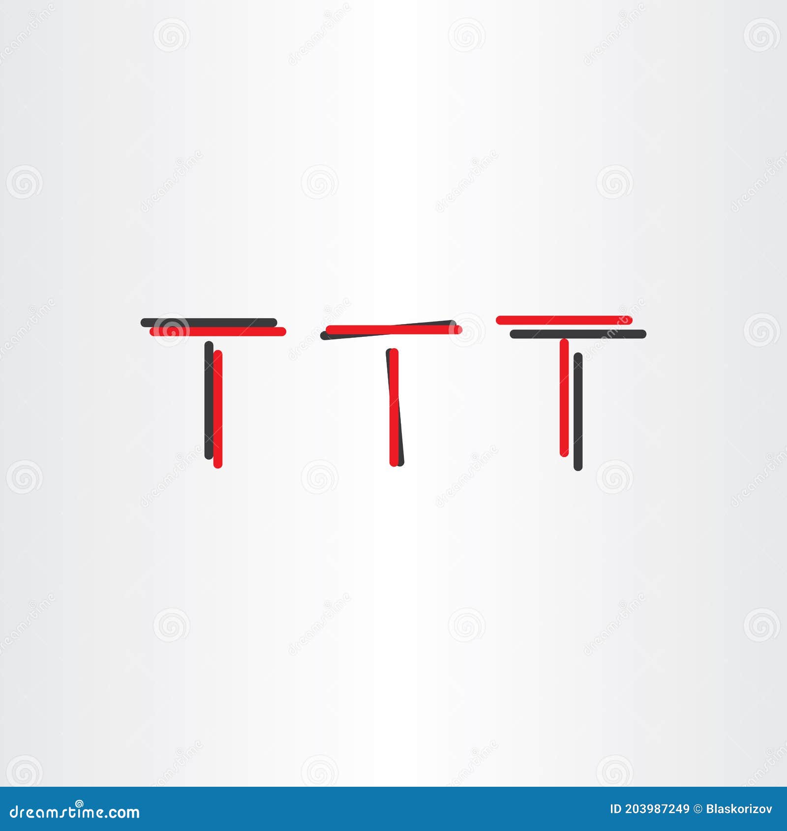 Letter T Line Icons Vector Symbol Stock Vector - Illustration of letter ...