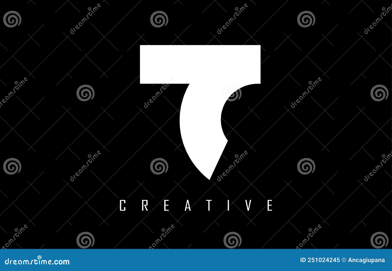 Letter T Logo with Creative Shapes and Geometric Design Stock Vector ...