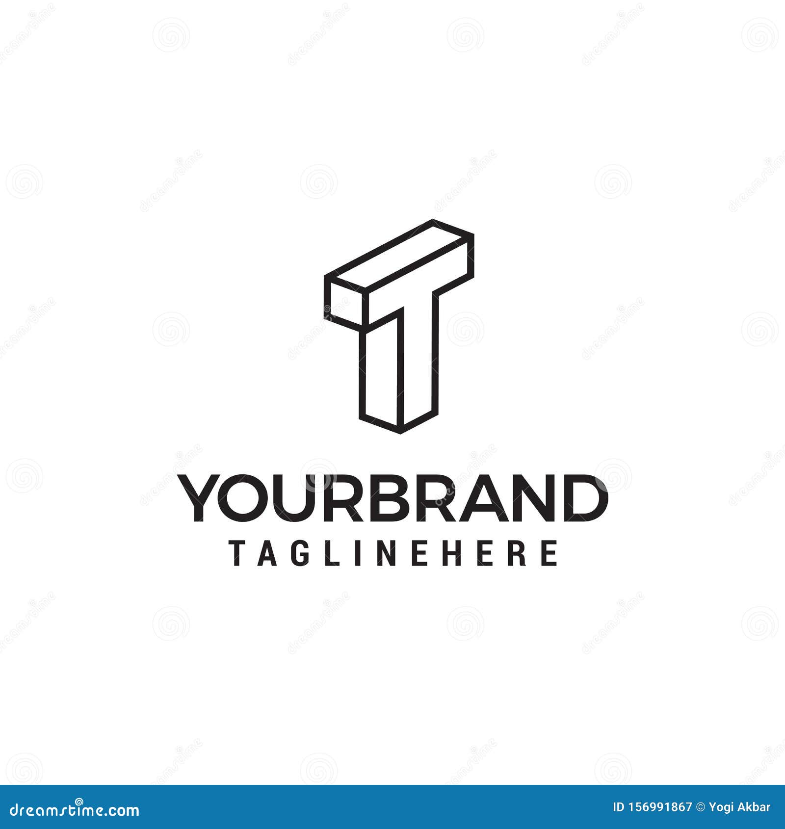 Letter T Logo 3D Isometric Lines Geometric Shape Template Design Vector ...