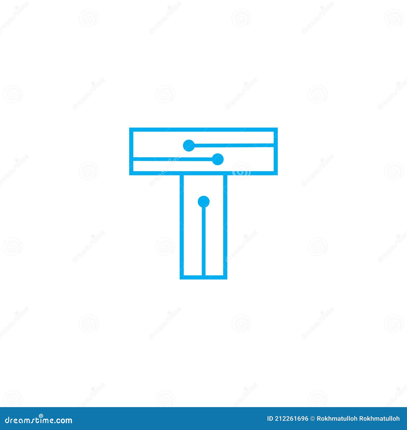 Letter T, Logo, Digital Illustration, Electronic Circuits, Vector ...