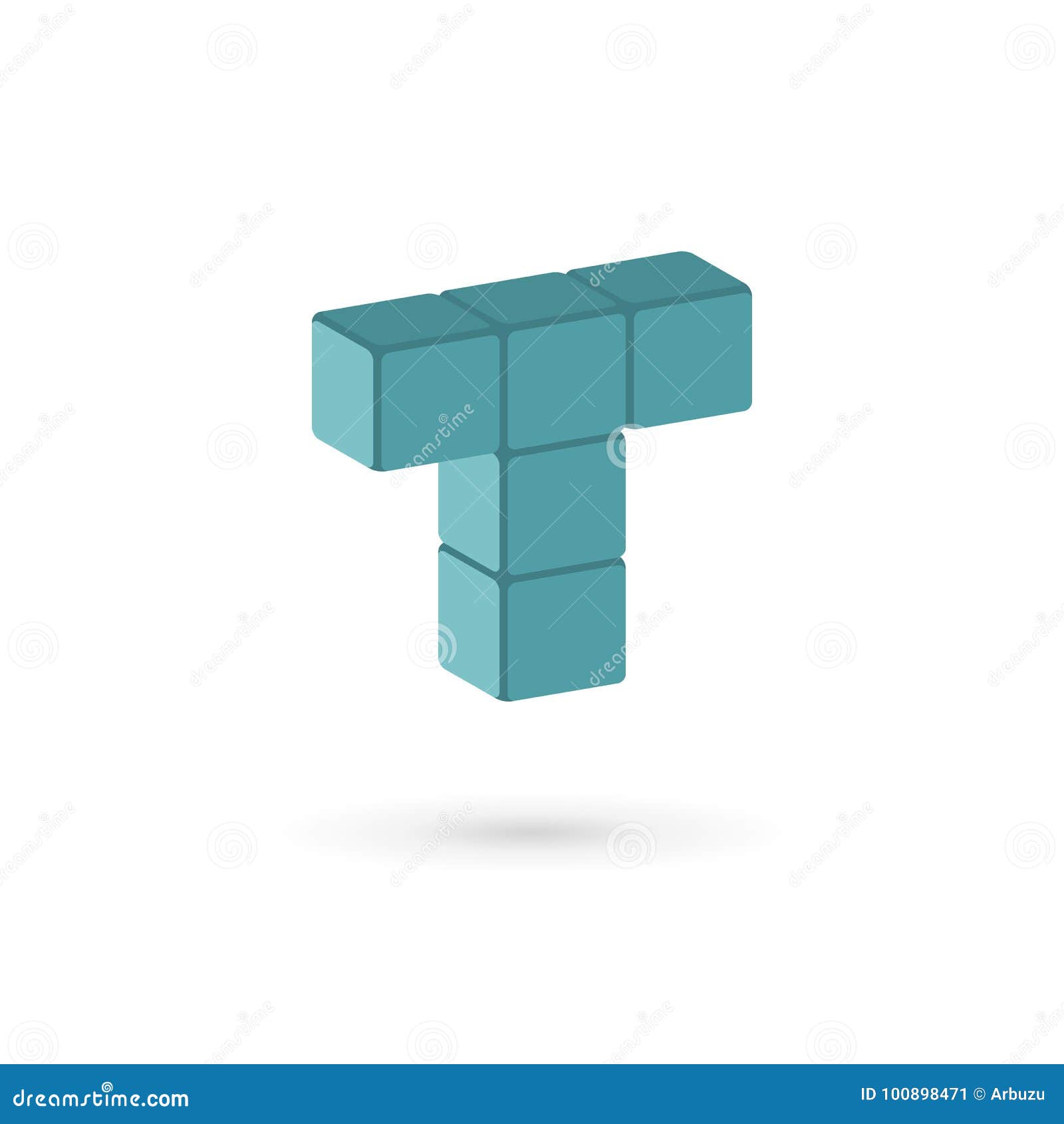 Letter T Cube Logo Icon Design Template Elements Stock Vector ...