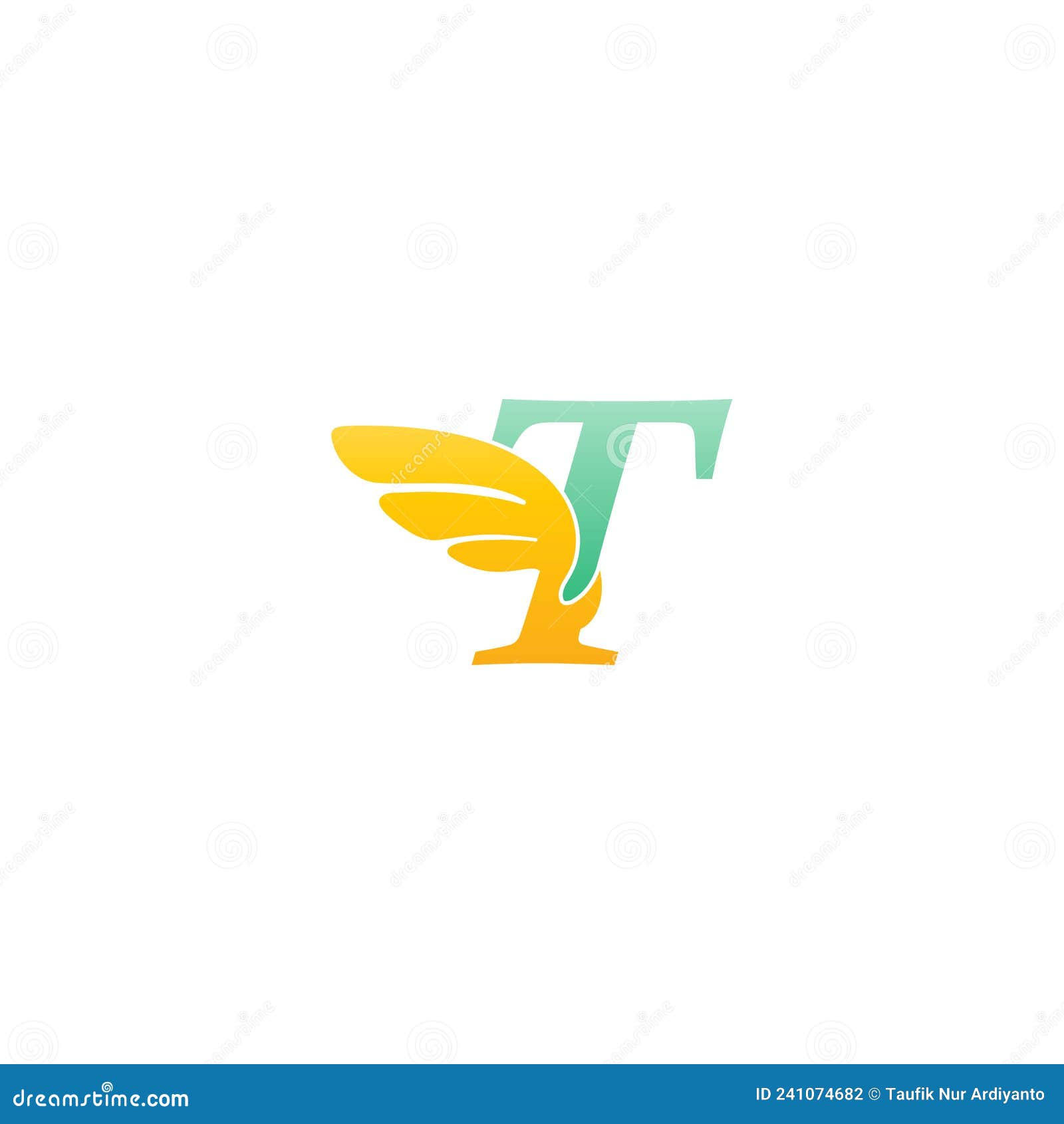 Letter T Logo Icon Illustration with Wings Stock Illustration ...