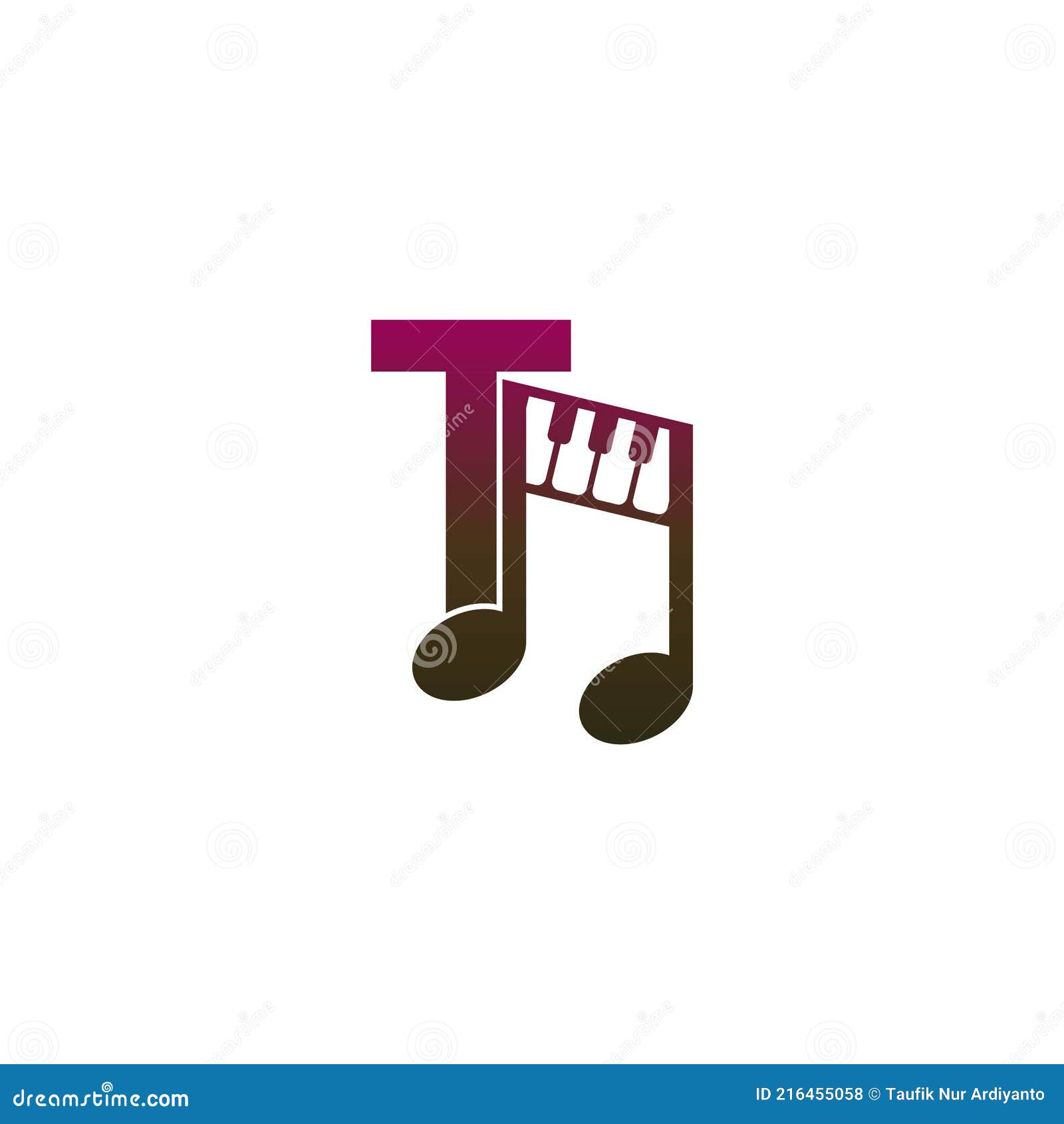 Letter T Logo Icon with Musical Note Design Symbol Template Stock ...
