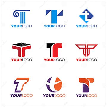 Letter T Logo Vector Set Design Stock Vector - Illustration of group ...