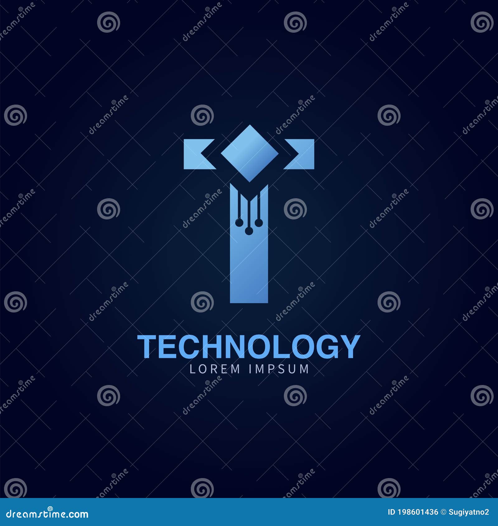 Letter T Logotype Blue Color,Technology and Digital Abstract Dot ...