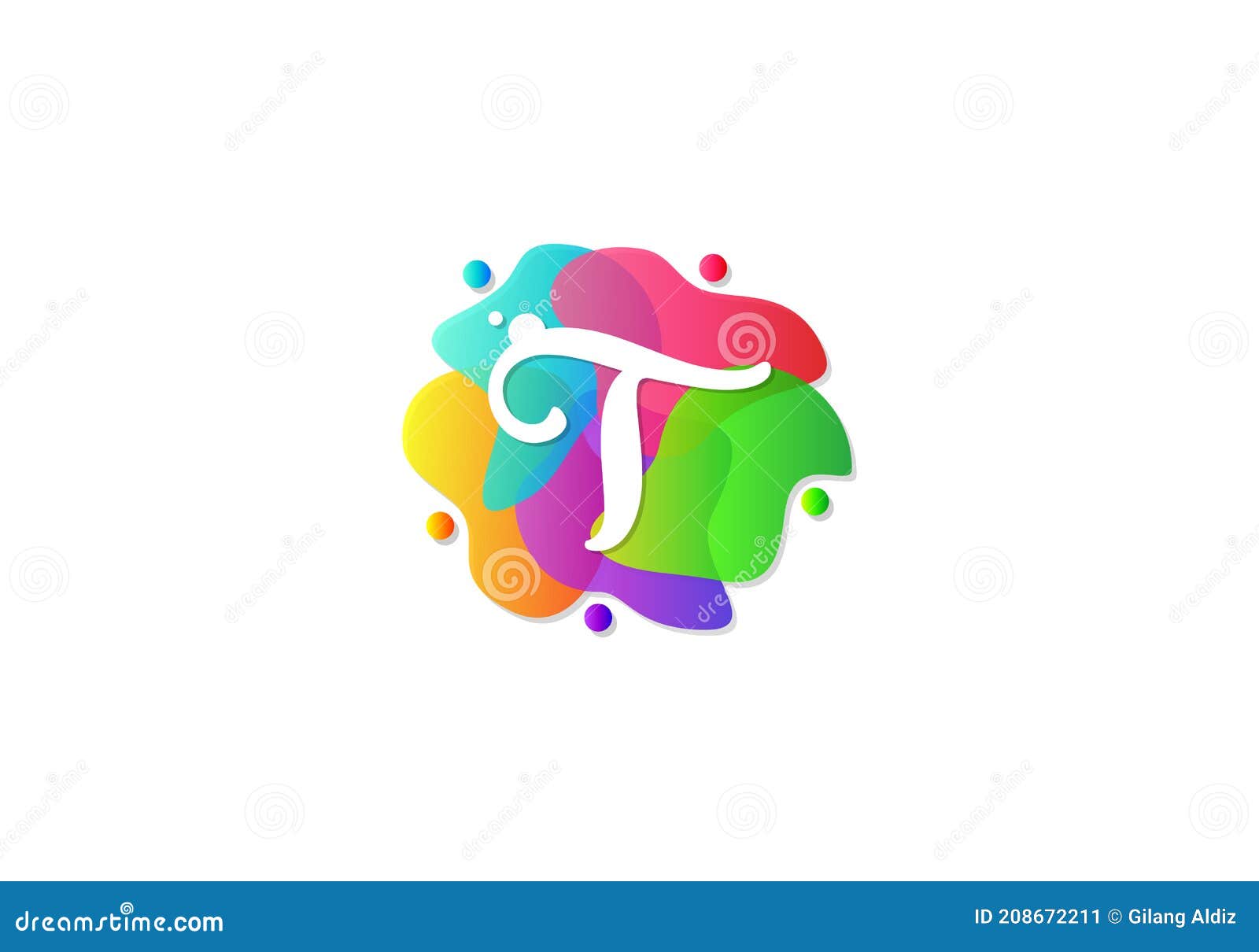 Letter T Logotype Gradient Colorful Stock Vector - Illustration of ...