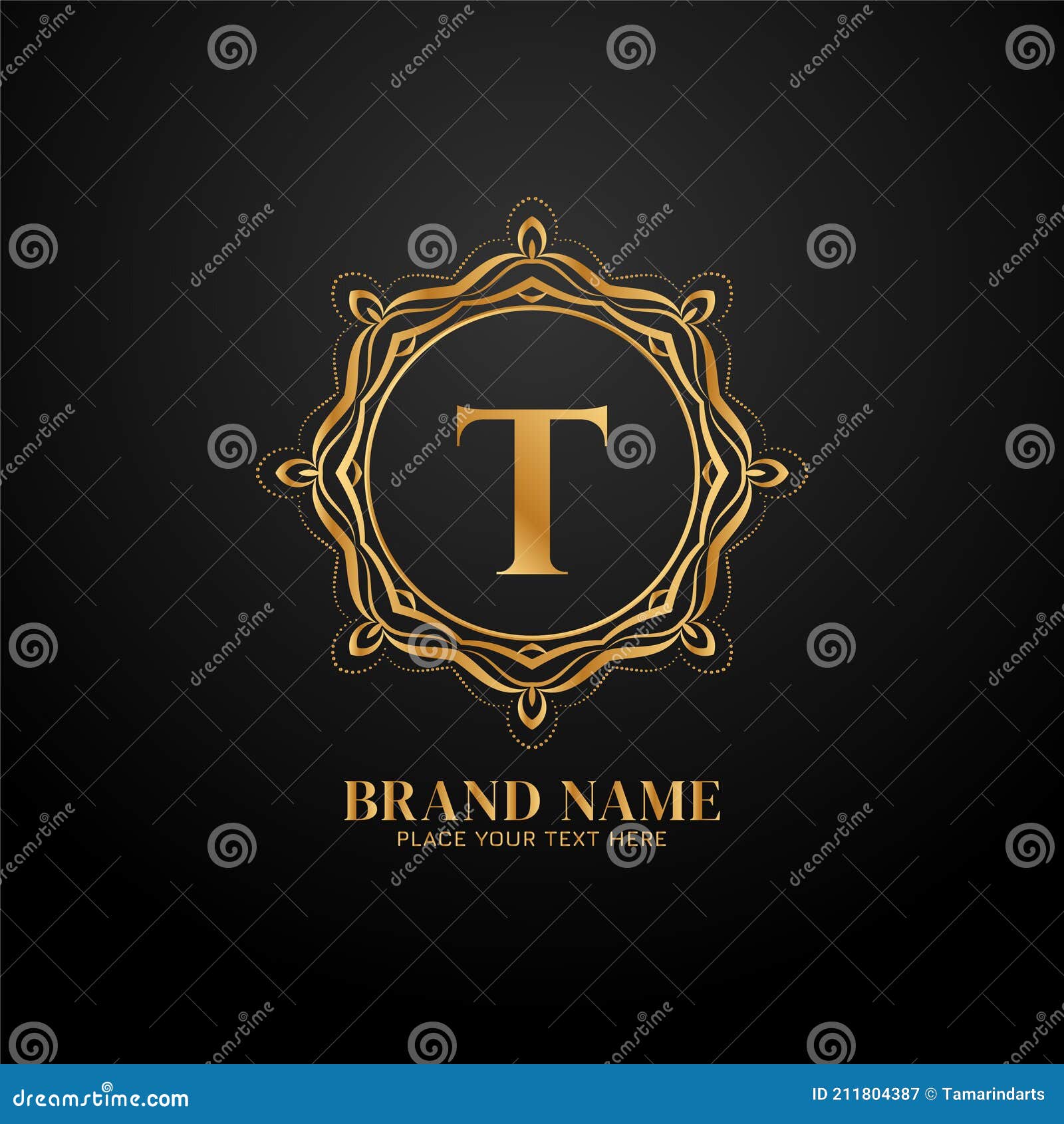 Letter T Luxury Brand Logo Concept Design Stock Vector - Illustration ...