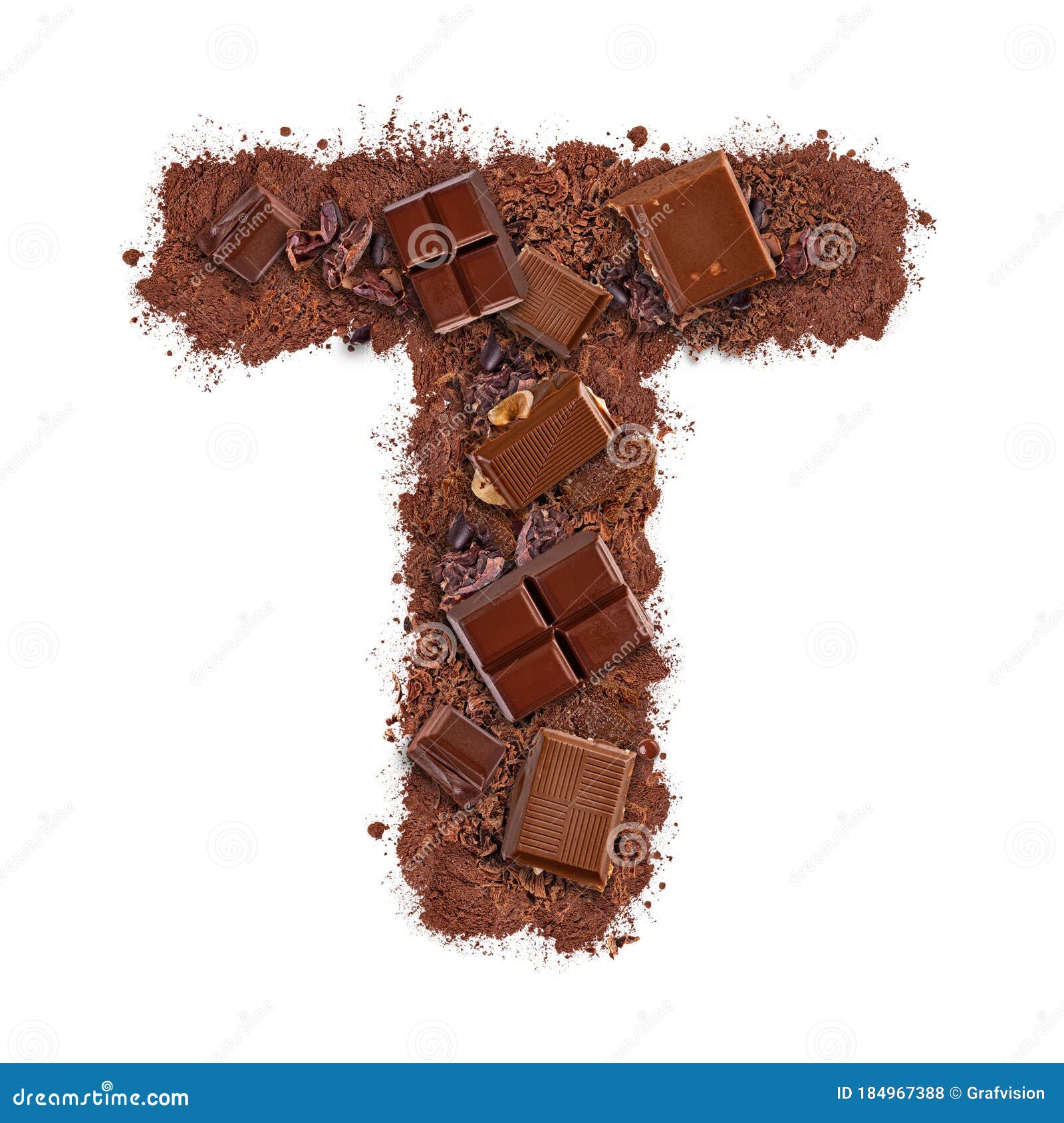 Letter T Made of Chocolate Bar Stock Photo - Image of delicious, brown ...