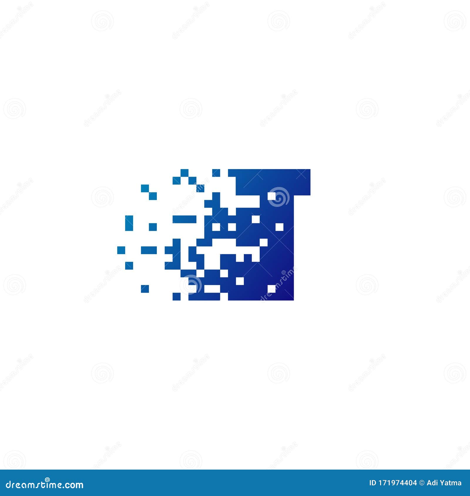 Letter T Logo with Pixel Symbol Stock Vector - Illustration of pixel ...