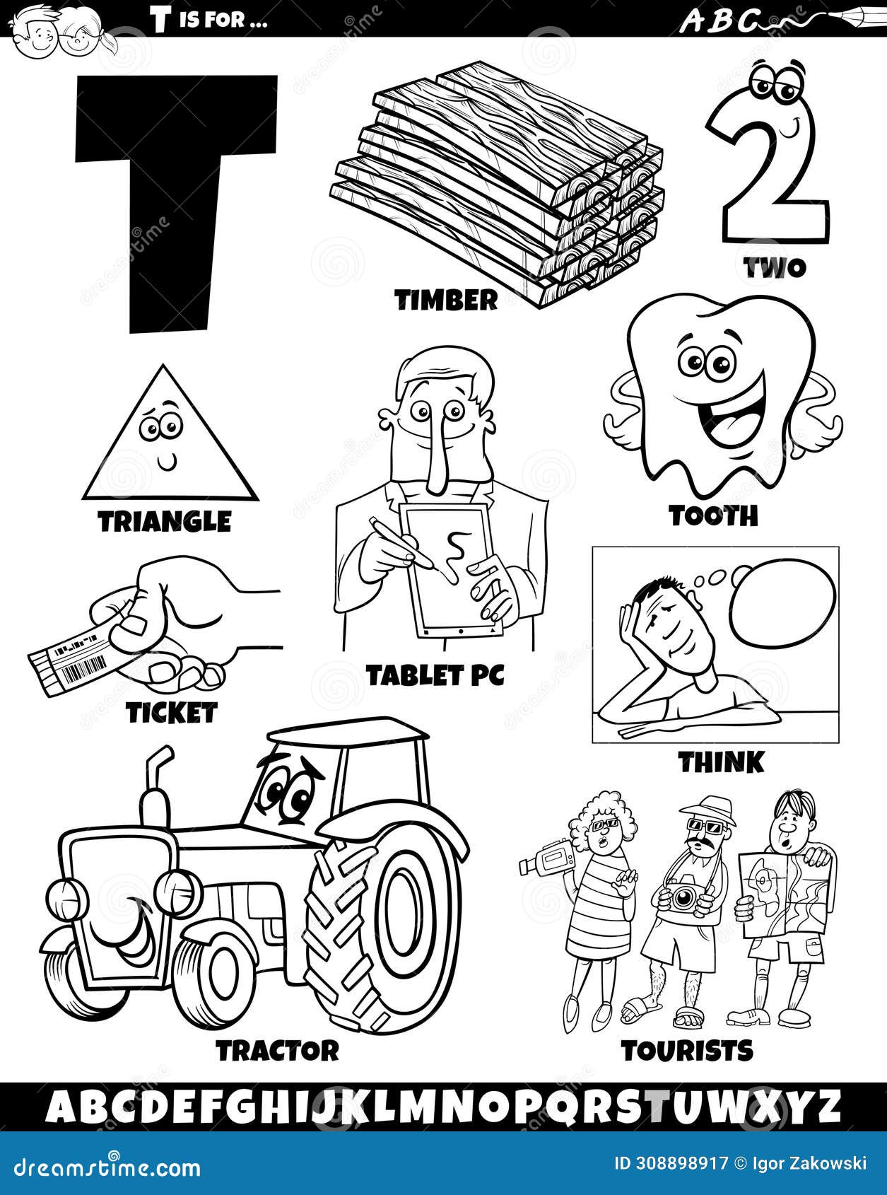 Coloring Letter T Objects Letter T: Activities To Create And Explore