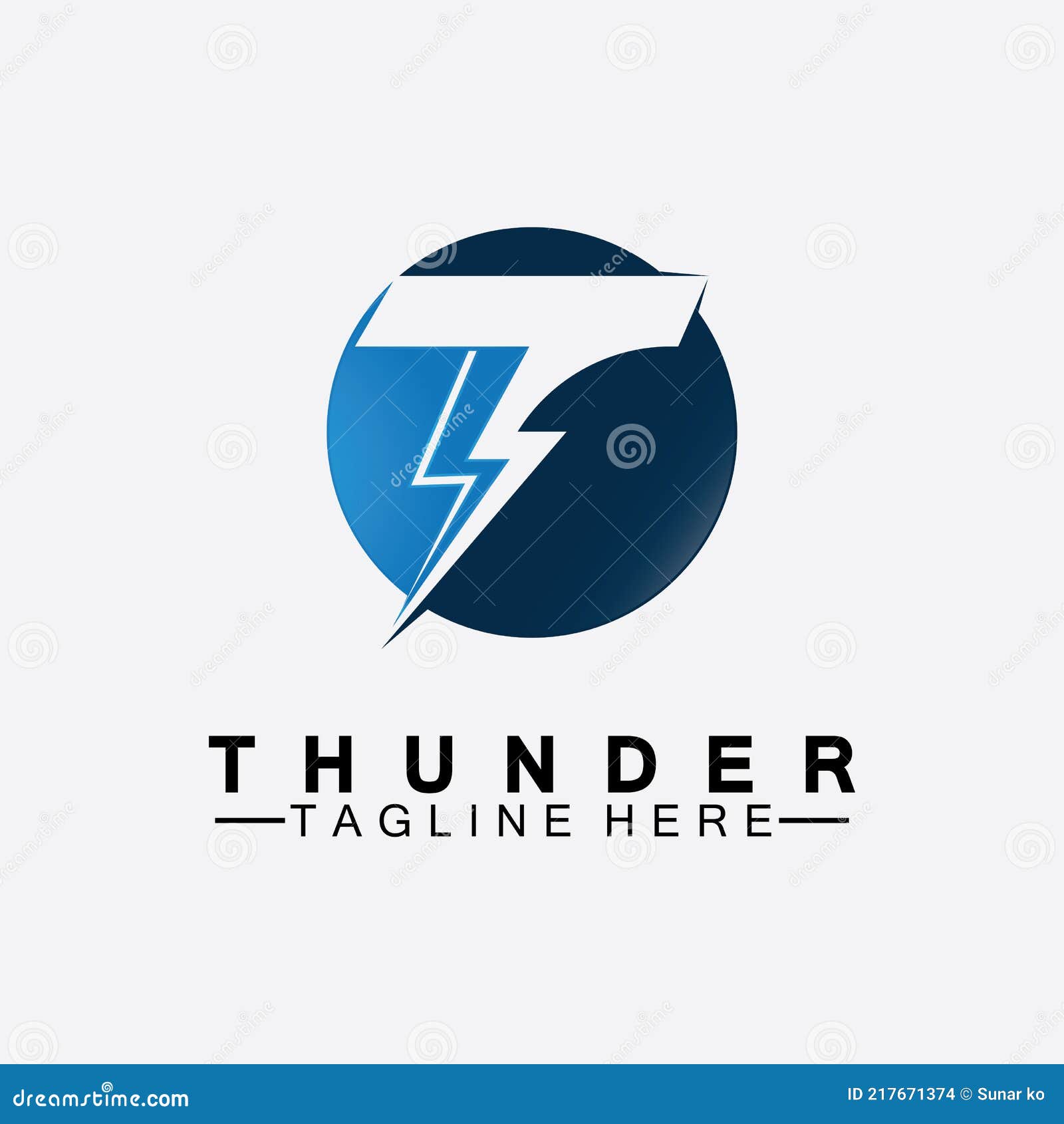 Letter T Thunder Electric Lightning Logo Vector Illustration Design ...