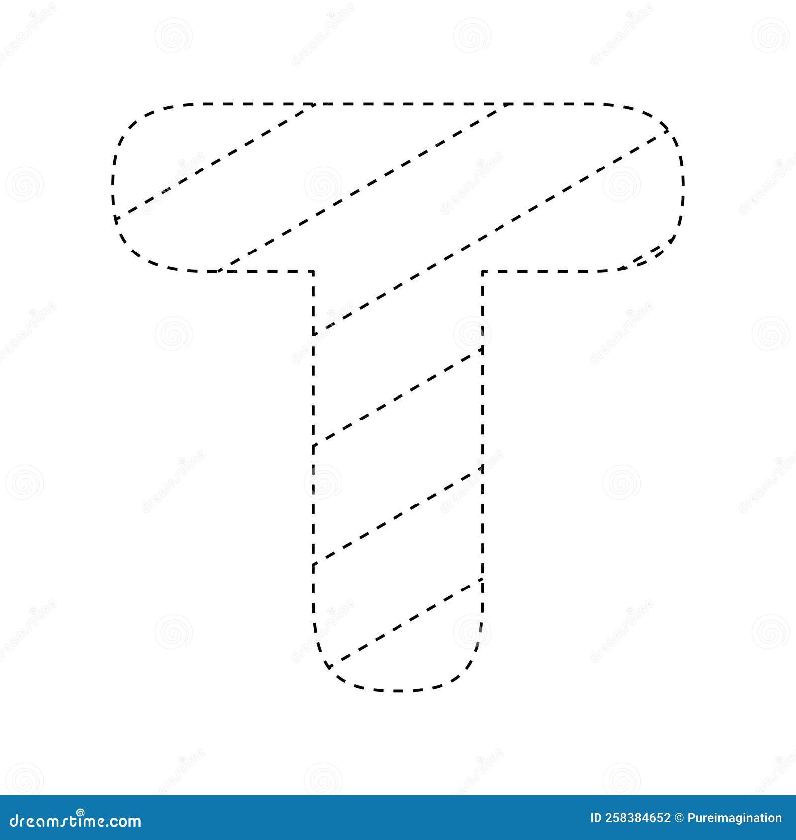 Letter T Tracing Worksheet for Kids Stock Vector - Illustration of ...