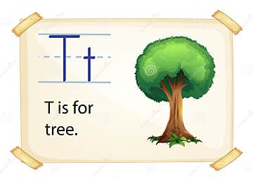 A letter T for tree stock vector. Illustration of educational - 47454991