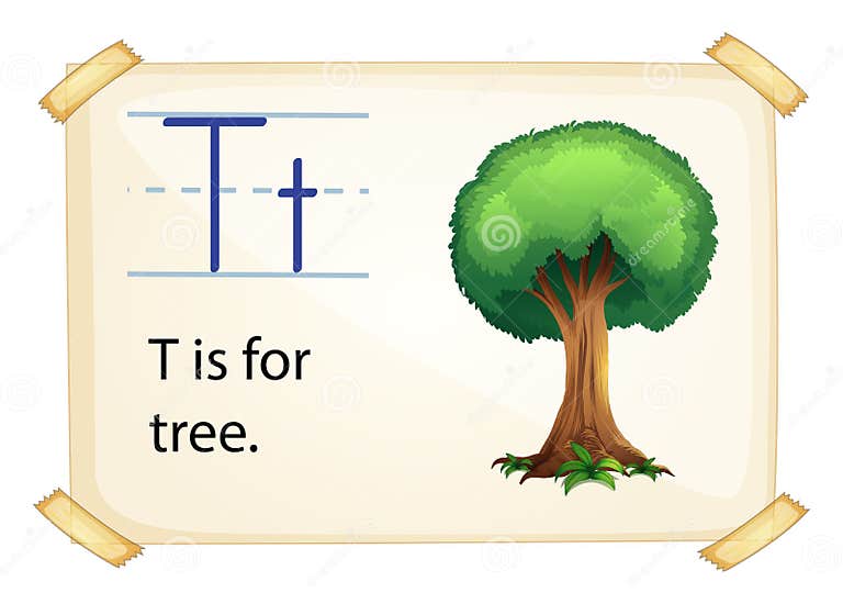 A letter T for tree stock vector. Illustration of educational - 47454991