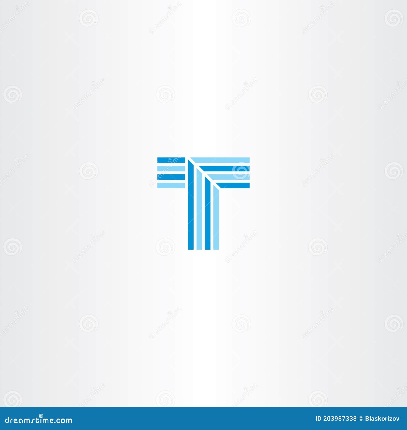 Letter T Vector Blue Line Logo Stock Vector - Illustration of text ...