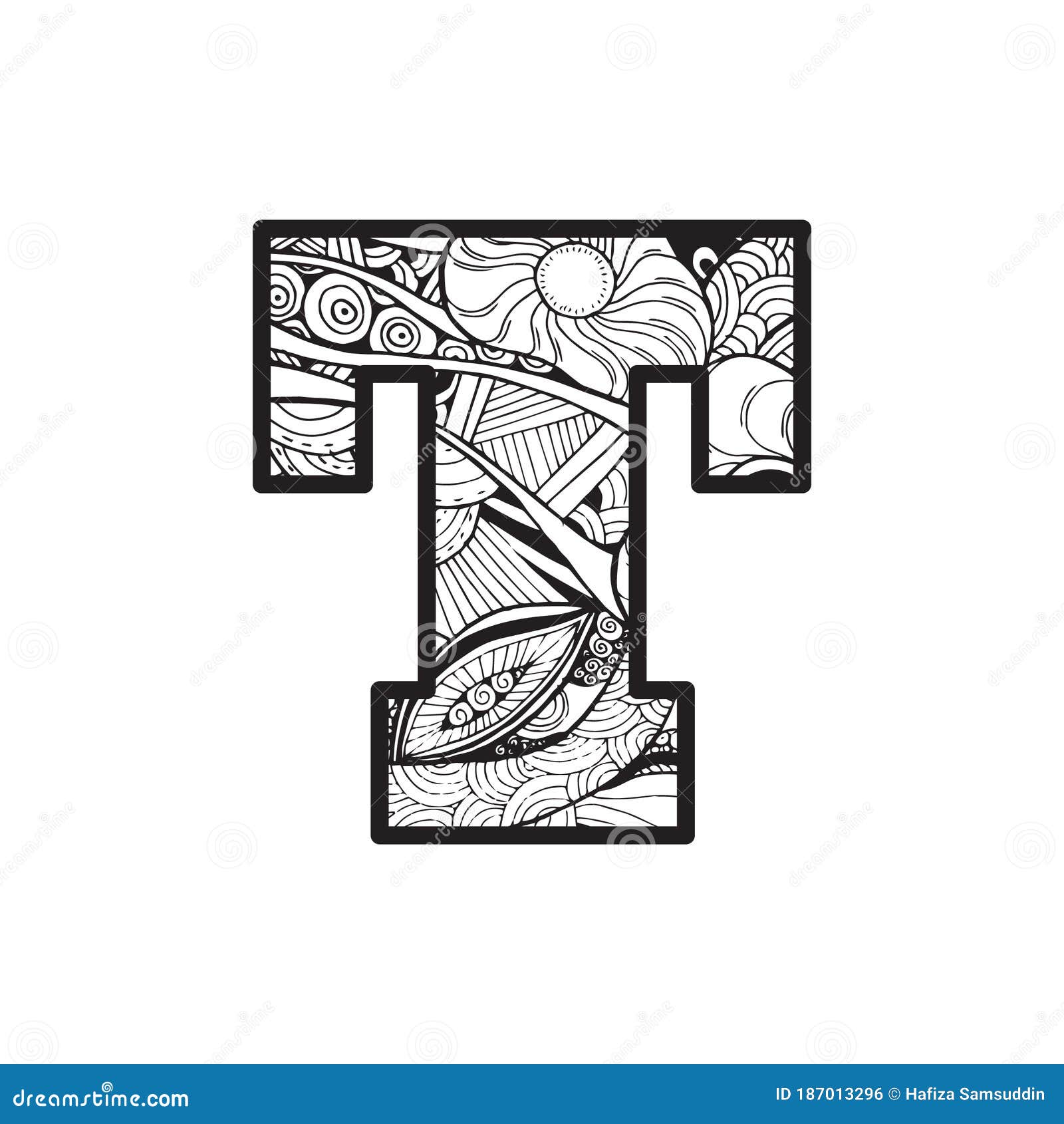 Letter T. Vector Illustration Decorative Design Stock Vector ...