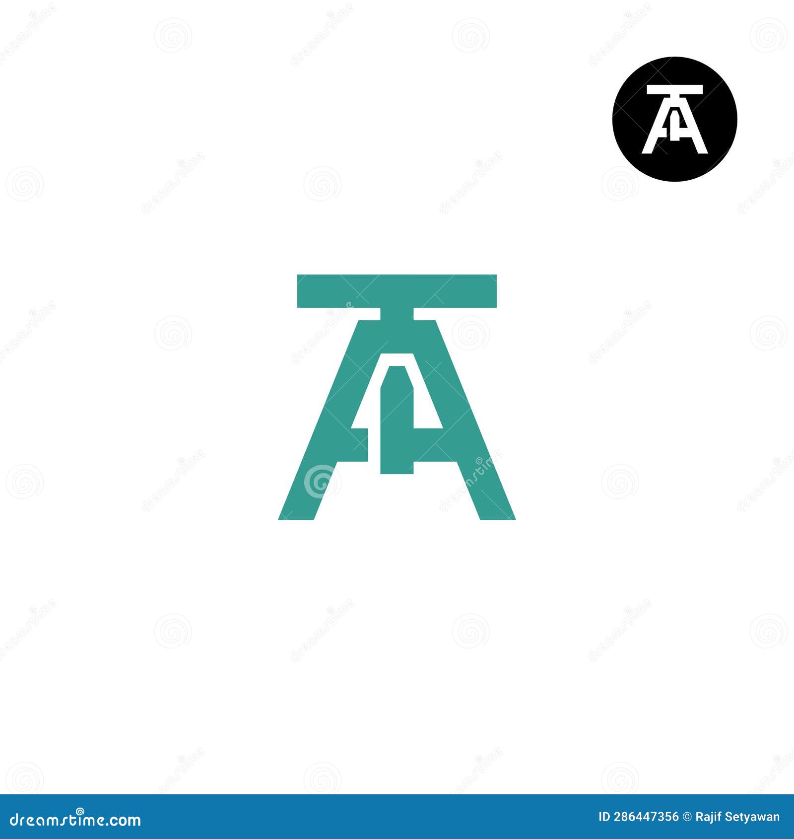 Letter TA at Monogram Logo Design Simple Stock Illustration ...