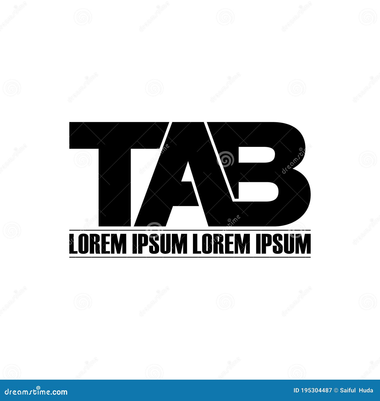 Letter TAB Simple Monogram Logo Icon Design. Stock Vector ...