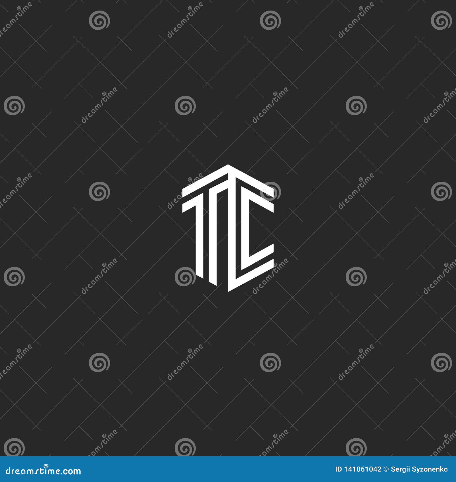 Letter TC Logo Monogram Isometric Elegant Minimal Linear Stylish Design ...