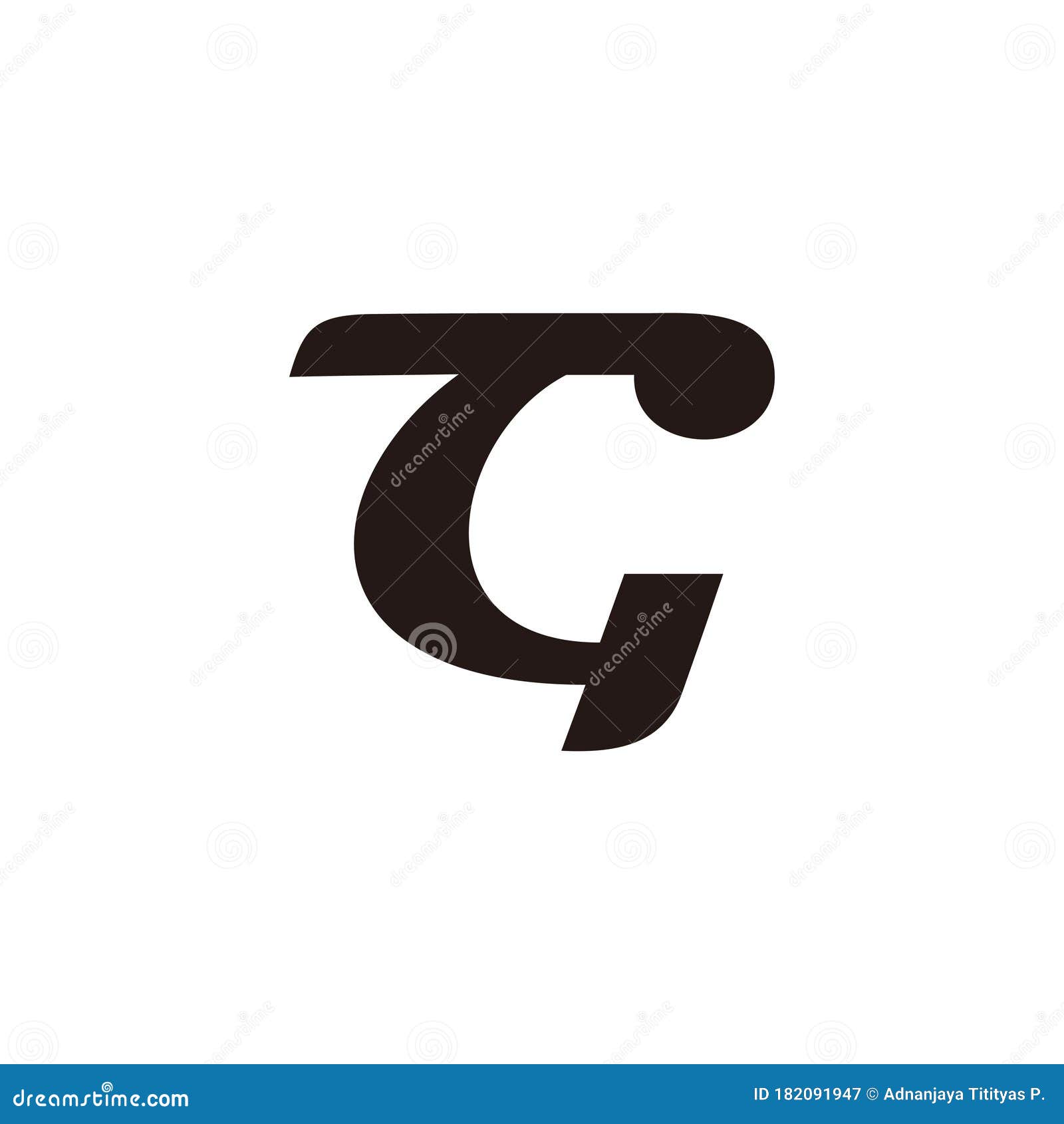 Letter Tc Simple Curves Linked Logo Vector Stock Vector - Illustration ...