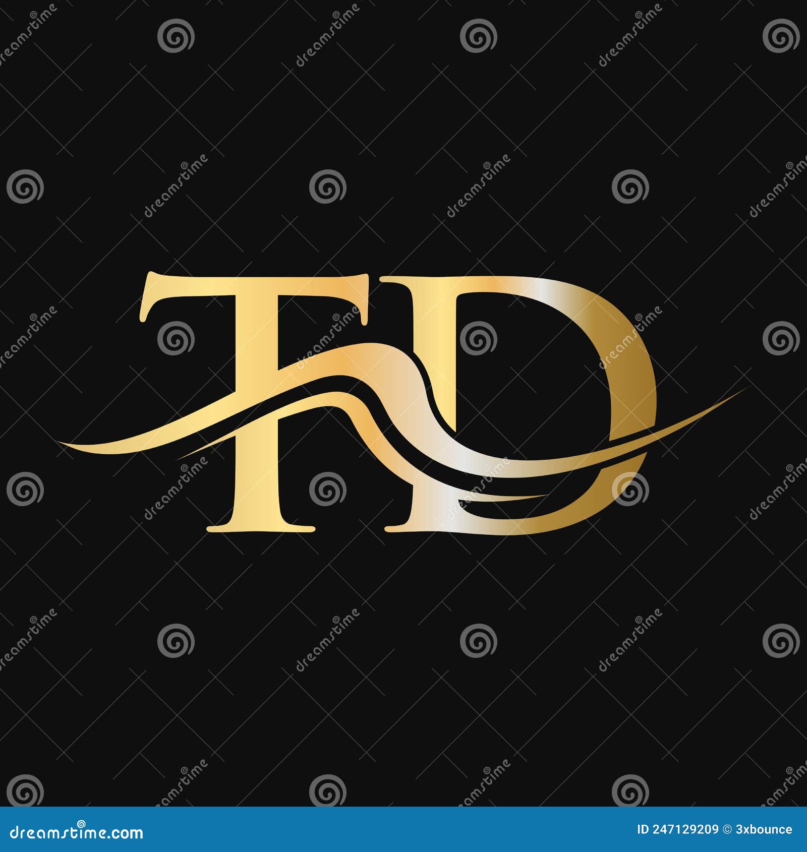 Letter TD Logo Design. Initial TD Logotype Template for Business and ...