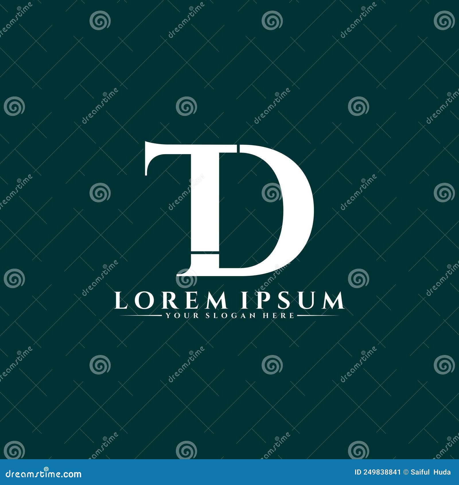 Letter TD Simple Monogram Logo Icon Design. Stock Vector - Illustration ...