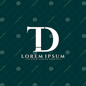 Letter TD Simple Monogram Logo Icon Design. Stock Vector - Illustration ...