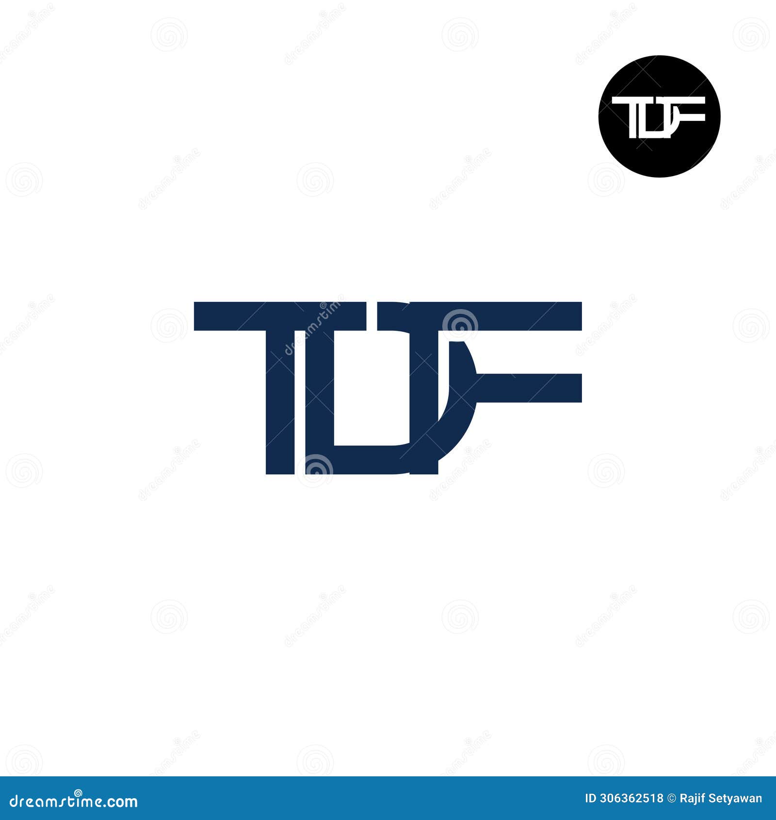 Letter TDF Monogram Logo Design Stock Vector - Illustration of alphabet ...