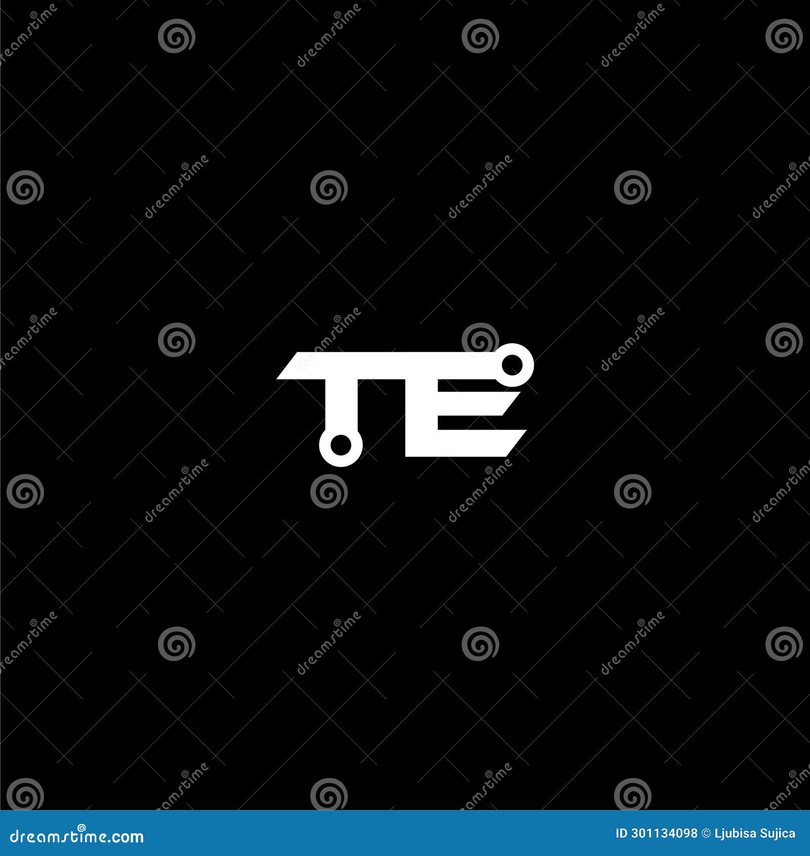 Letter TE Logo Icon Isolated On Dark Background Vector Illustration ...