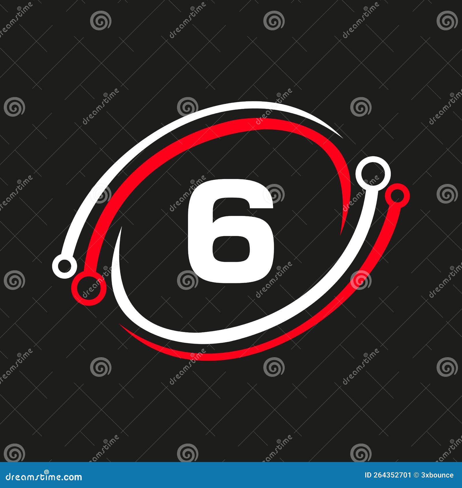 Letter 6 Technology Logo Combine with Technology Cable Vector Template ...