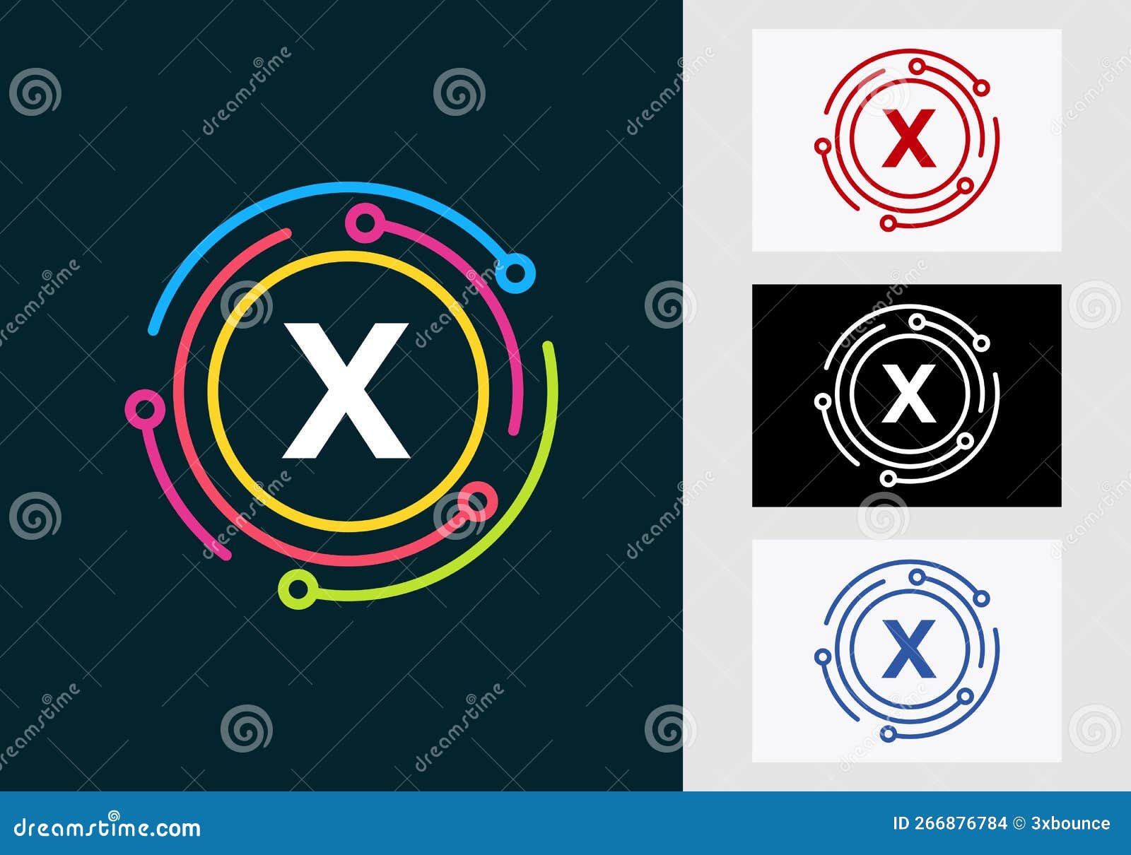 Letter X Technology Logo Design. Network Logo Symbol Stock Vector ...