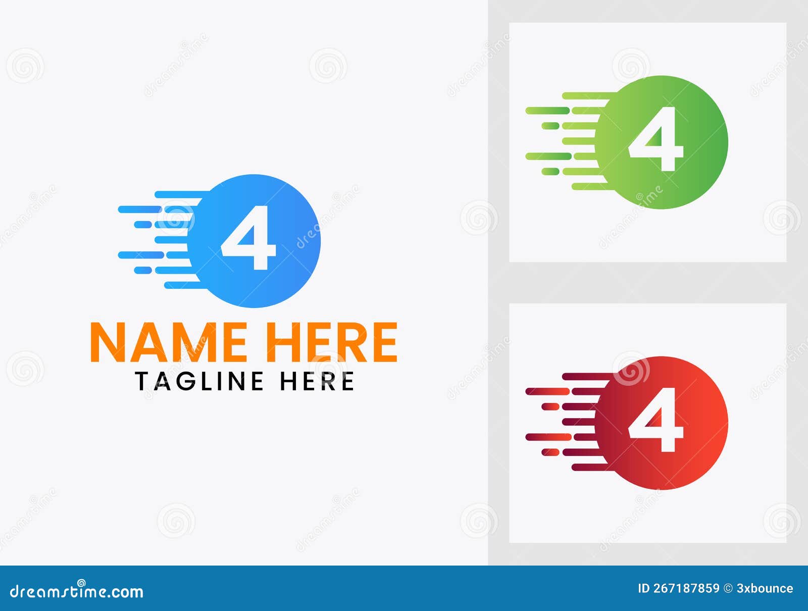 Letter 4 Technology Logo Design Template. Modern Logotype Symbol Stock ...