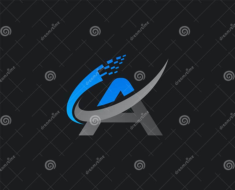 Letter a Technology Logo Design Vector Templates Stock Illustration ...