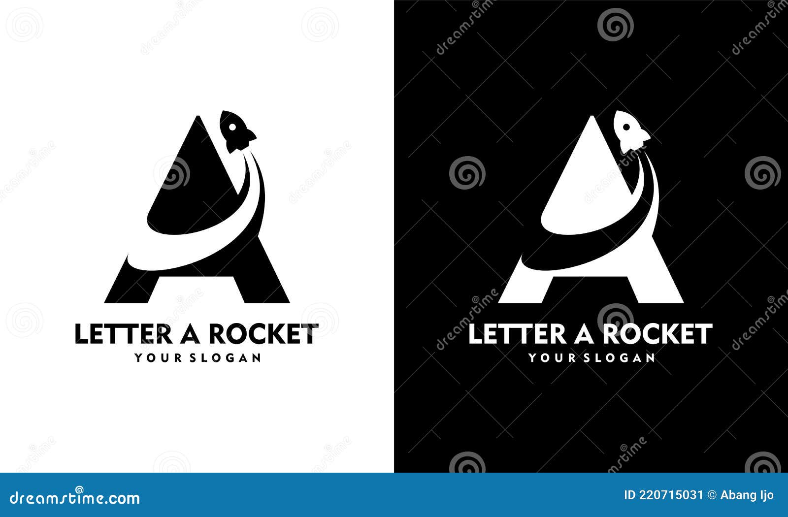 Letter a Template Logo with Rocket Launch Symbol. Negative Space Design ...