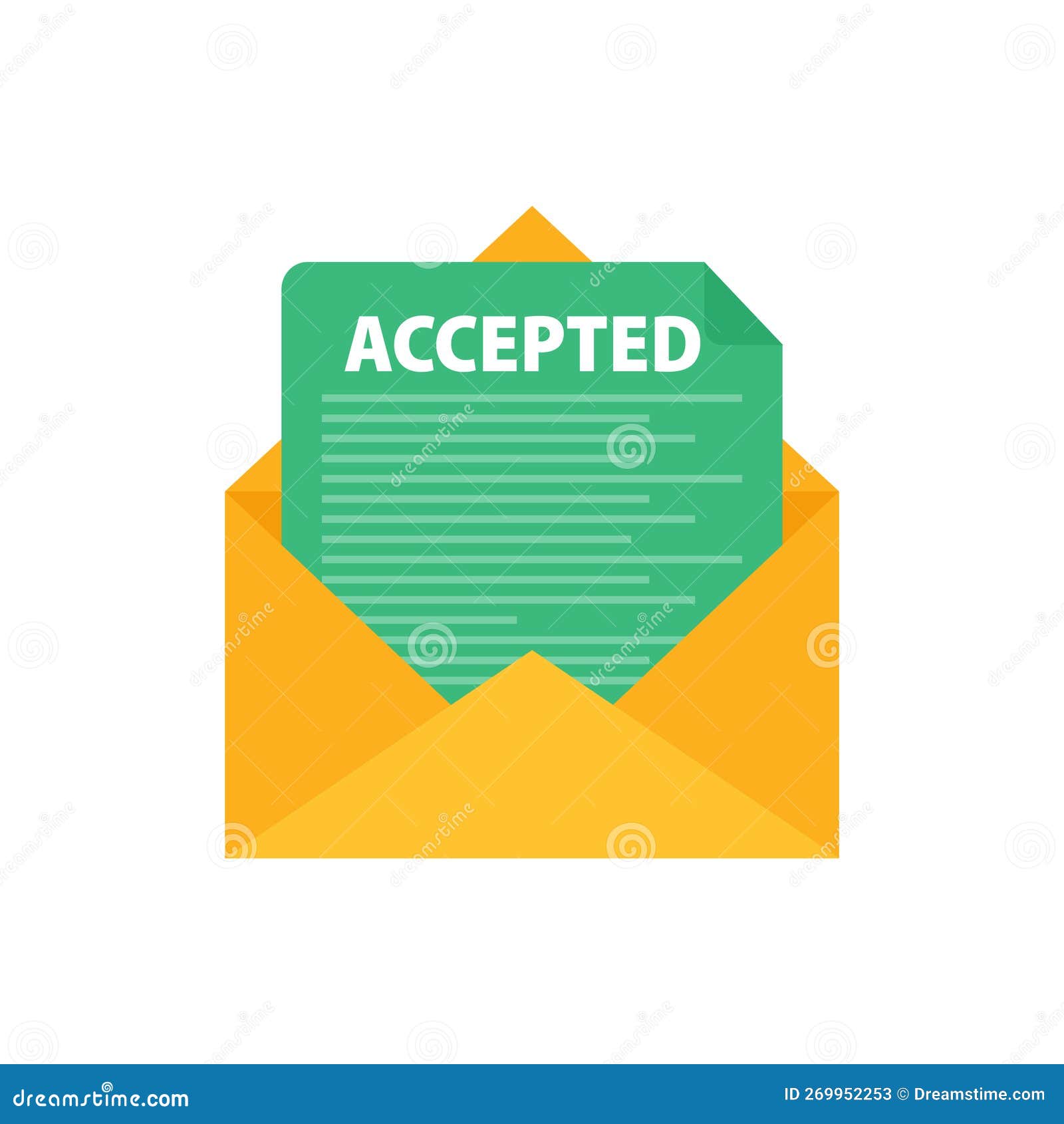 Accepted Email In Envelope. College Acceptance Success Or University ...