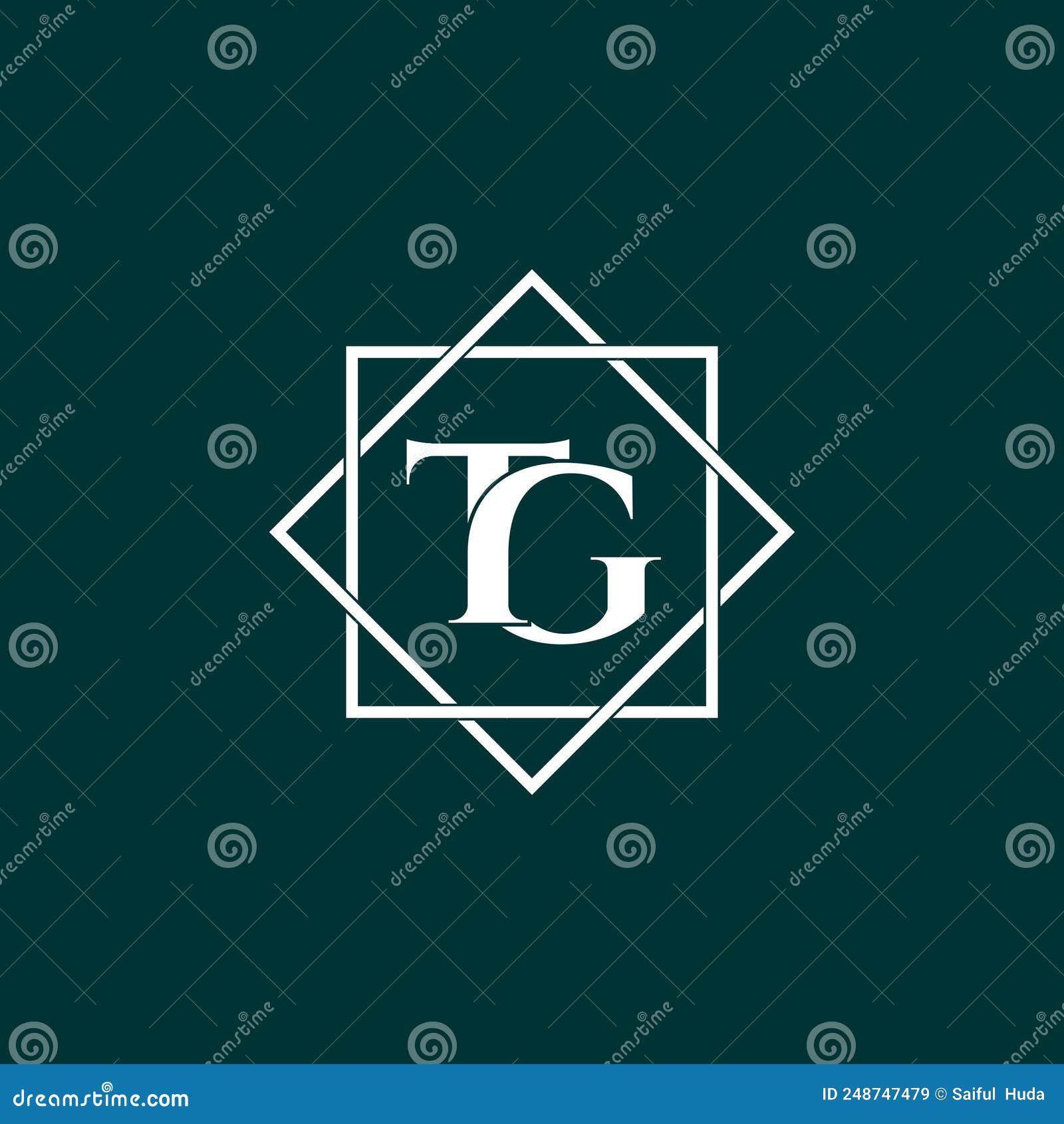 Letter TG Simple Monogram Logo Icon Design. Stock Vector - Illustration ...