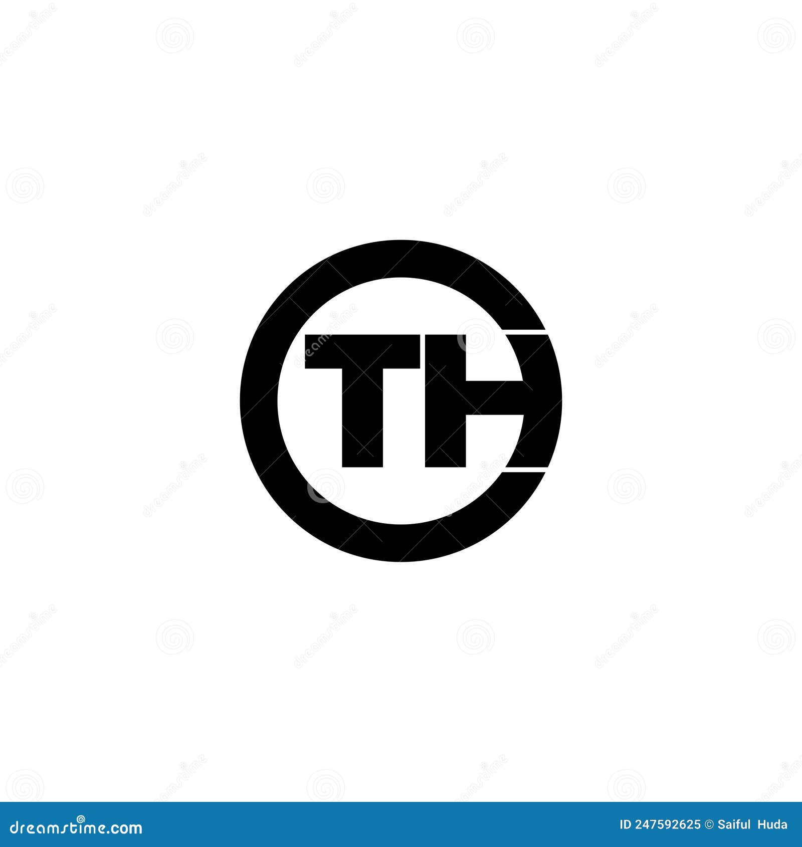 Letter TH Simple Monogram Logo Icon Design. Stock Vector - Illustration ...