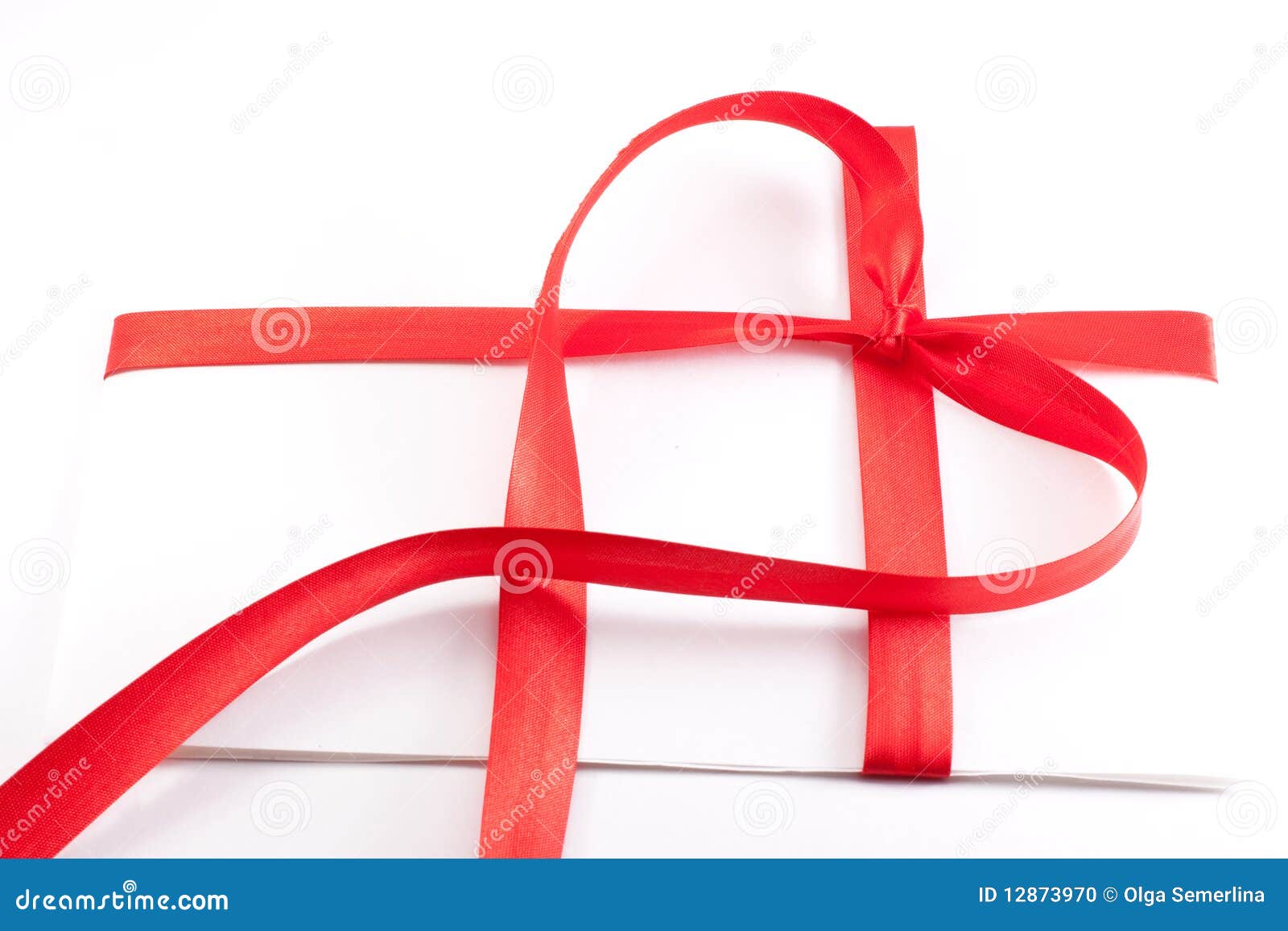 Letter Tied with a Red Ribbon in the Form of Heart Stock Photo - Image ...