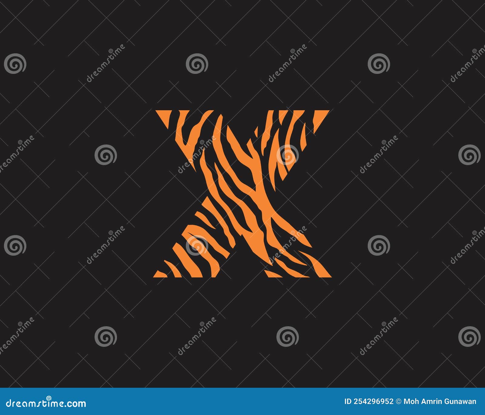 Letter X with Tiger Pattern Logo Design Vector Stock Vector ...