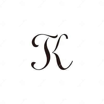 Letter Tk Curves Font Elegant Logo Vector Stock Vector - Illustration ...