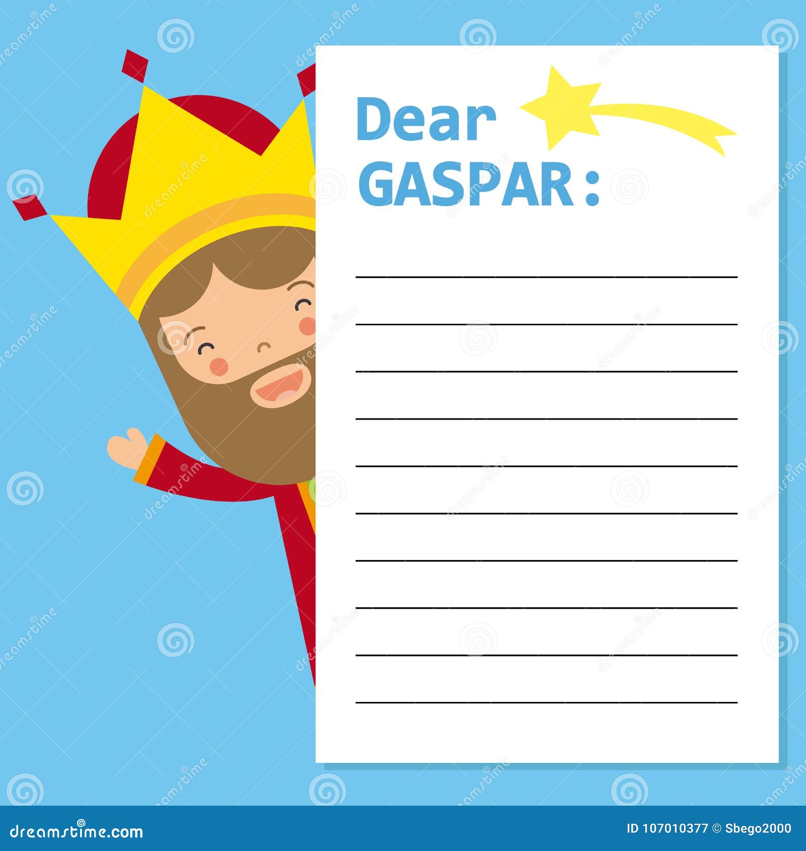 Letter To King Gaspar Cartoon Vector | CartoonDealer.com #107010377